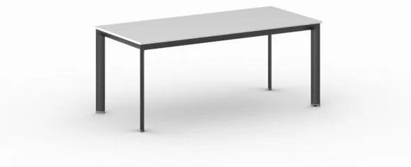 Kancelářský stůl PRIMO INVITATION, černá podnož, 1800 x 800 mm, bílá