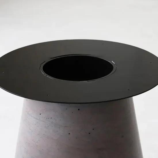 Jídelní stůl dýha dub kruh D120cm, podnoží nachový beton