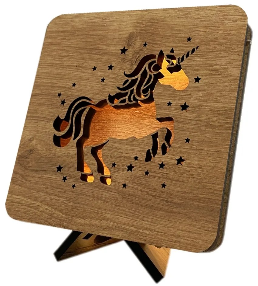 Li-Go "Jednorožec" lampa 19x19cm provedení povrchu: ořech