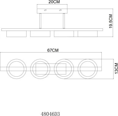 Globo 48046D3 - LED Přisazený lustr ZARA LED/24W/230V 3000K