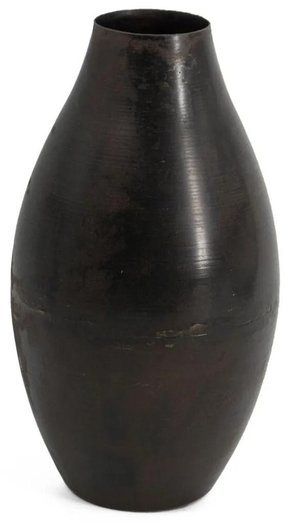 Černohnědá kovová váza KOLONY 25 cm