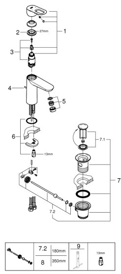 GROHE 23762000 - Umyvadlová baterie BAULOOP DN 15 lesklý chrom