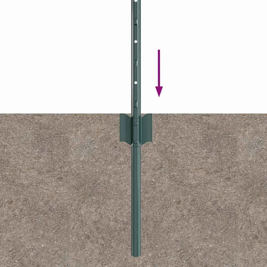 Zabudovaný plotový sloupek 22 ks Zelená 120 cm 3335916