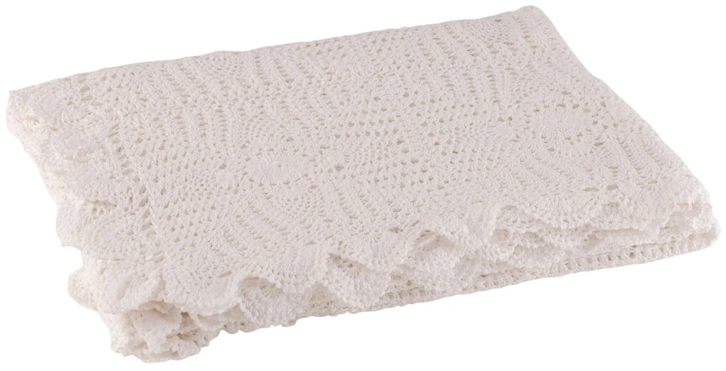 Bílý bavlněný krajkový ubrus Lace white - 200*135cm
