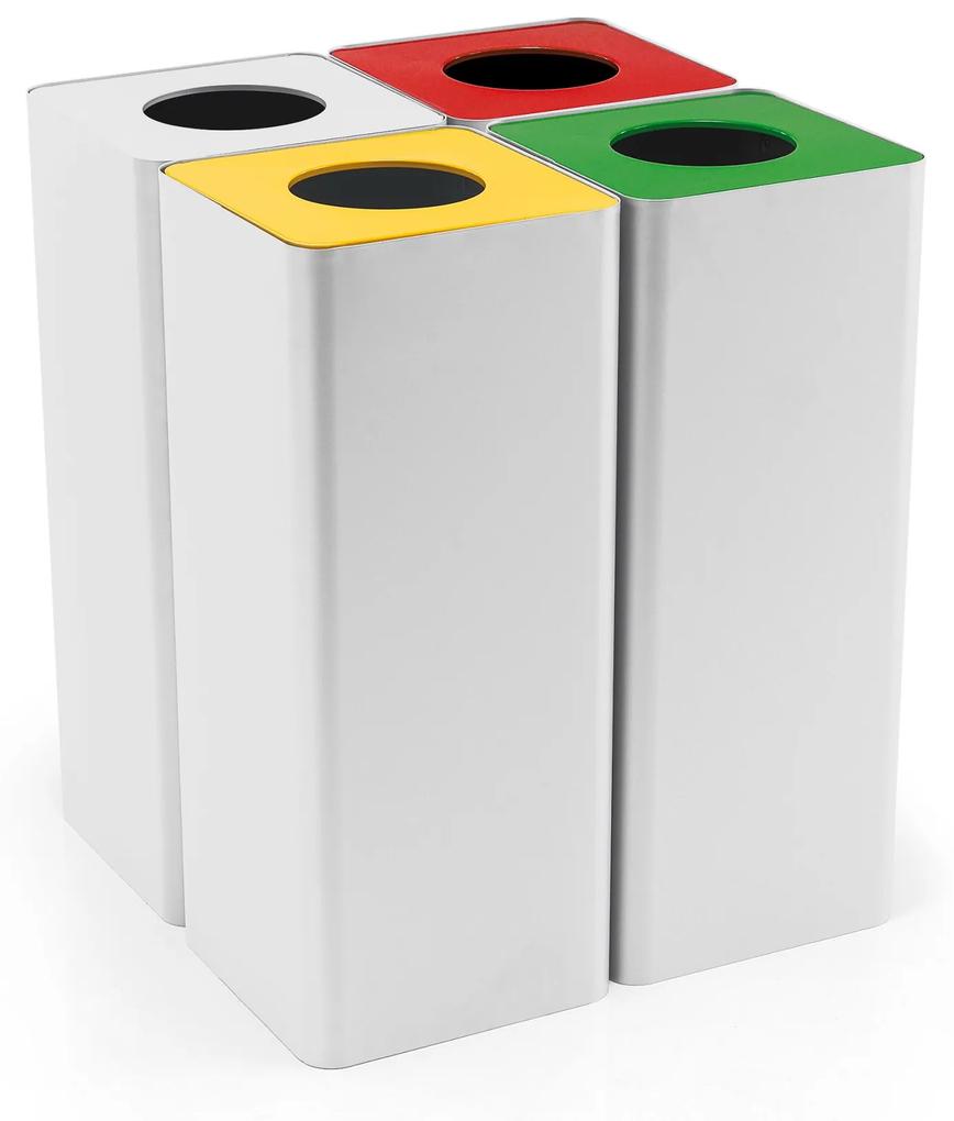 Odpadkový koš na tříděný odpad Caimi Brevetti Centolitri W, 100 L - červený, elektro