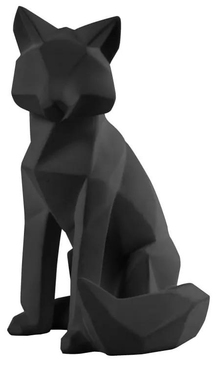 Matně černá soška PT LIVING Origami Fox, výška 26 cm