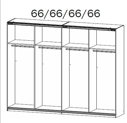 Šatní skříň Syncrono, 271 cm, dub artisan/zrcadlo