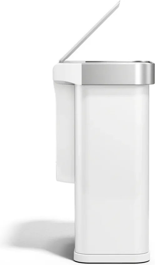Matně bílý bezdotykový ocelový odpadkový koš 58 l Sensor – simplehuman