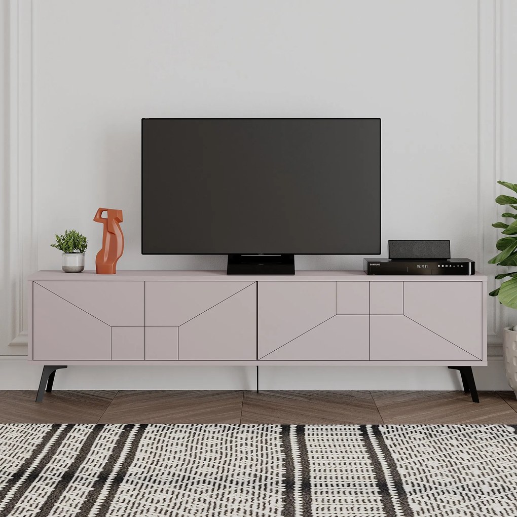 KALUNE DESIGN dřevěný TV stolek DUNE světlý 50x180 cm 855DTE3096