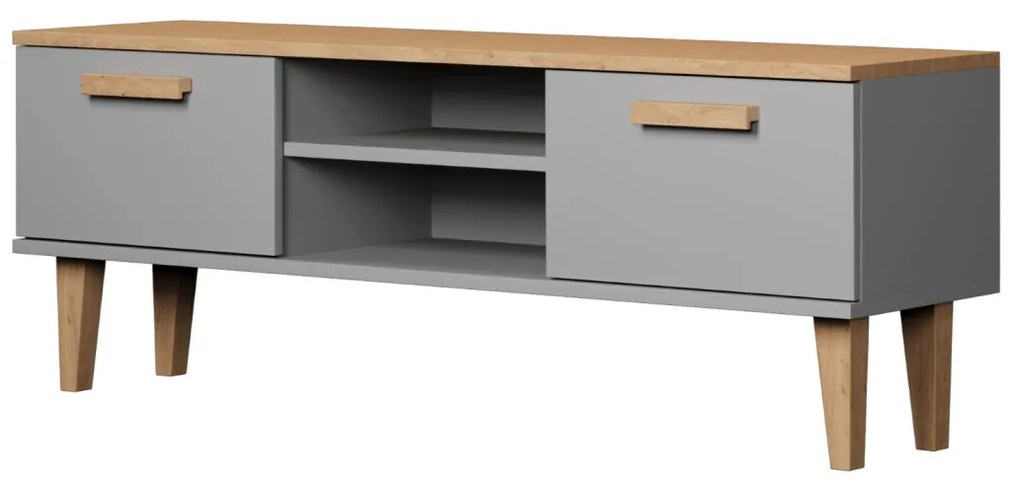 TV stolek DENVER 120 cm šedý/dub hickory