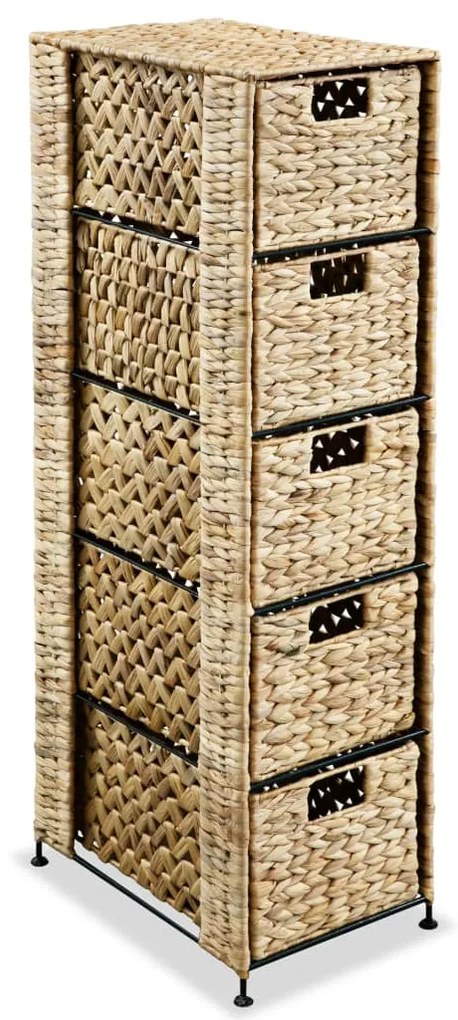 Komoda s 5 košíky, 25,5 x 37 x 100 cm, vodní hyacint 245492