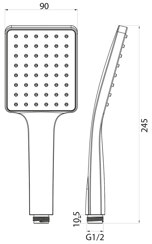 Sapho Sapho, Ruční sprcha, 245mm, silikon trysky, ABS/chrom, SK779