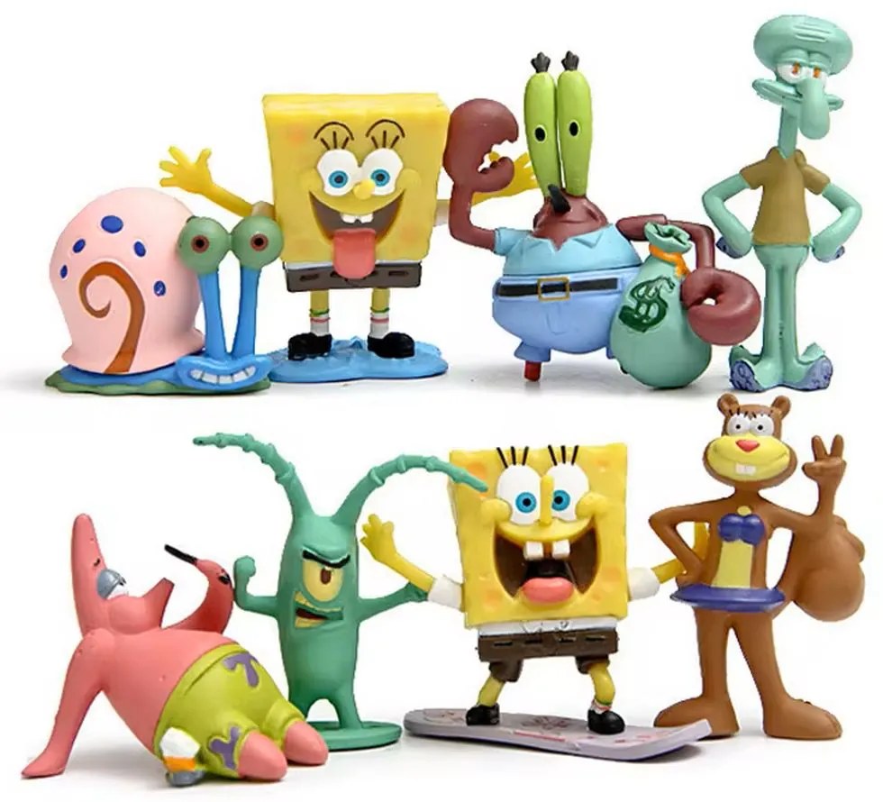 Figurky Spongebob - v sadě po 8 ks