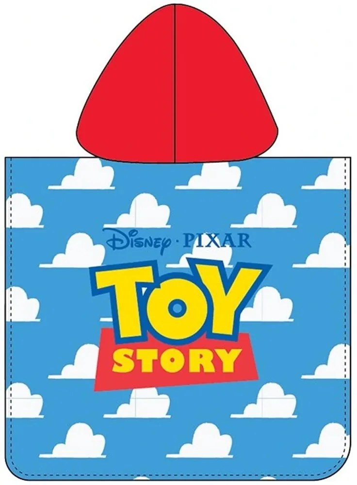 Dětské plážové pončo - osuška s kapucí Toy Story - Příběh Hraček - 100% bavlna, gramáž 300 g/m², 50 × 115 cm, pro děti 3 až 6 le