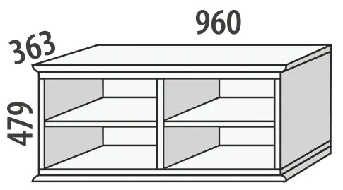 Skříňka závěsná Solitér Domestav K837 Materiál: Buk cink, Povrchová úprava: Moření
