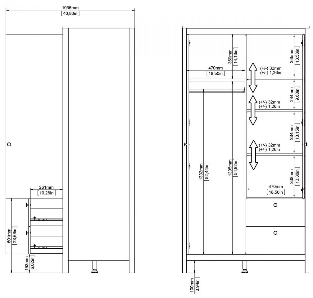 Tvilum Šatní skříň Real 658 černá