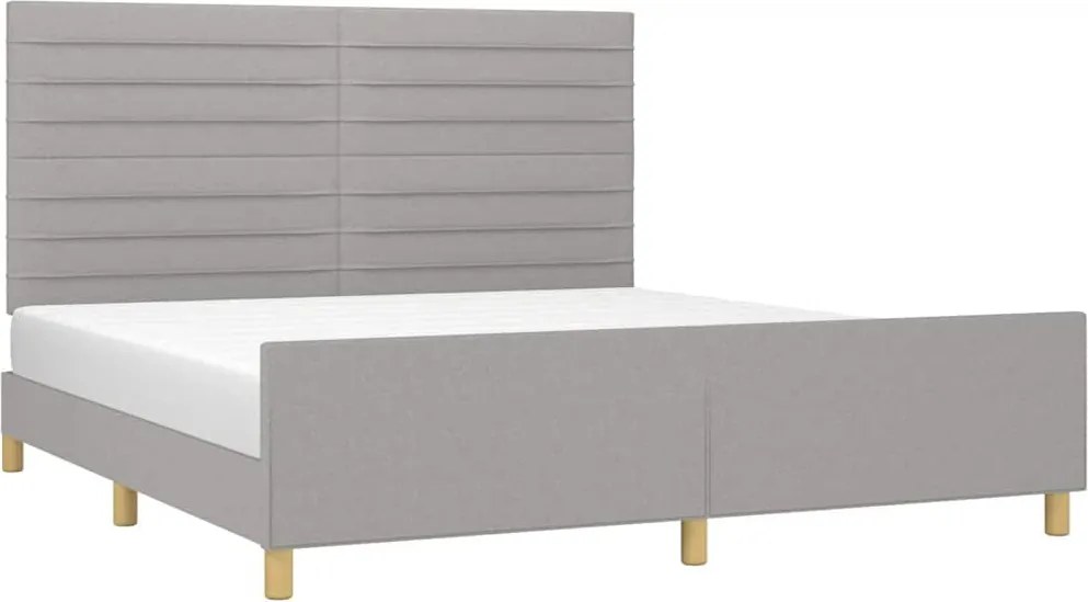Rám postele bez matrace světle šedý 180 x 200 cm textil 3125154
