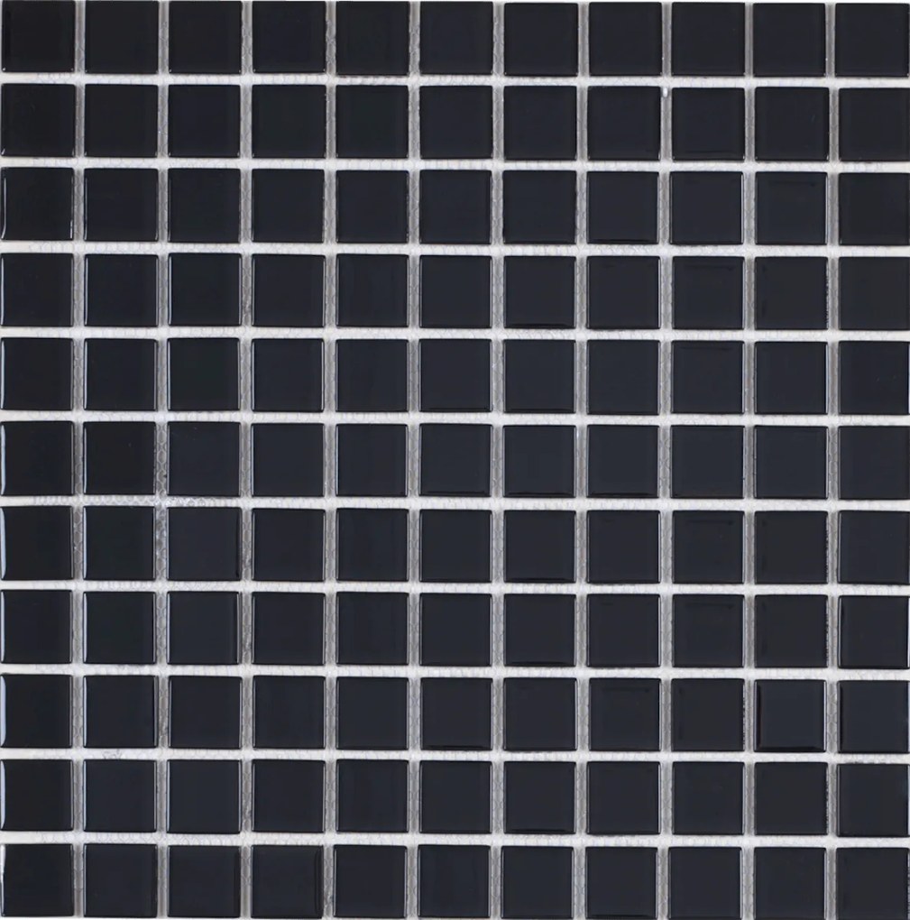 Skleněná mozaika Premium Mosaic černá 30x30 cm lesk MOS25BK