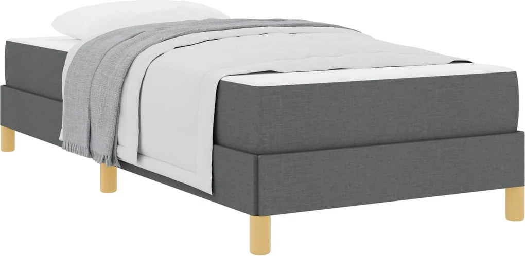 Postel s boxspringem s matrací Tmavě šedá 90 x 190 cm textil 3398529
