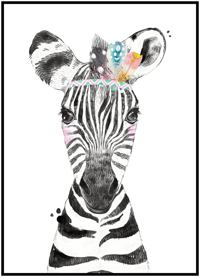 Plakát Zebra Rozměr plakátu: 50 x 70 cm, Varianta zebry: Zebra s brýlemi