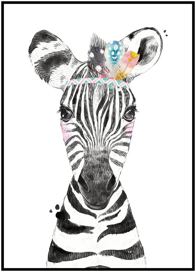 Plakát Zebra Rozměr plakátu: 50 x 70 cm, Varianta zebry: Zebra s kytičkou