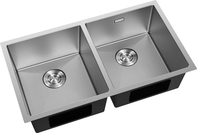 Mexen Binox, 2-komorový nerezový dřez 800 x 450 mm, broušená ocel, vzor voština, 6421802000-01HC
