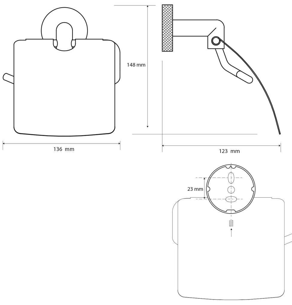 Sapho Sapho, LARISSA držák toaletního papíru s krytem, černá/měď mat, WS007BC