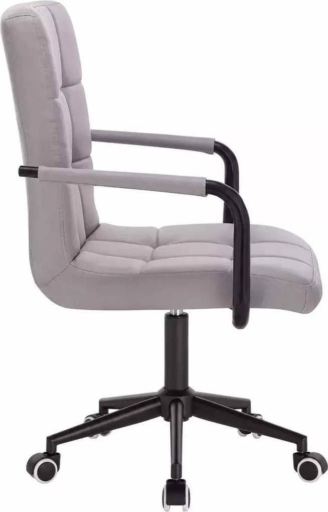 LuxuryForm DESIGN Otočná židle VERONA BLACK na černé podstavě s kolečky - šedá