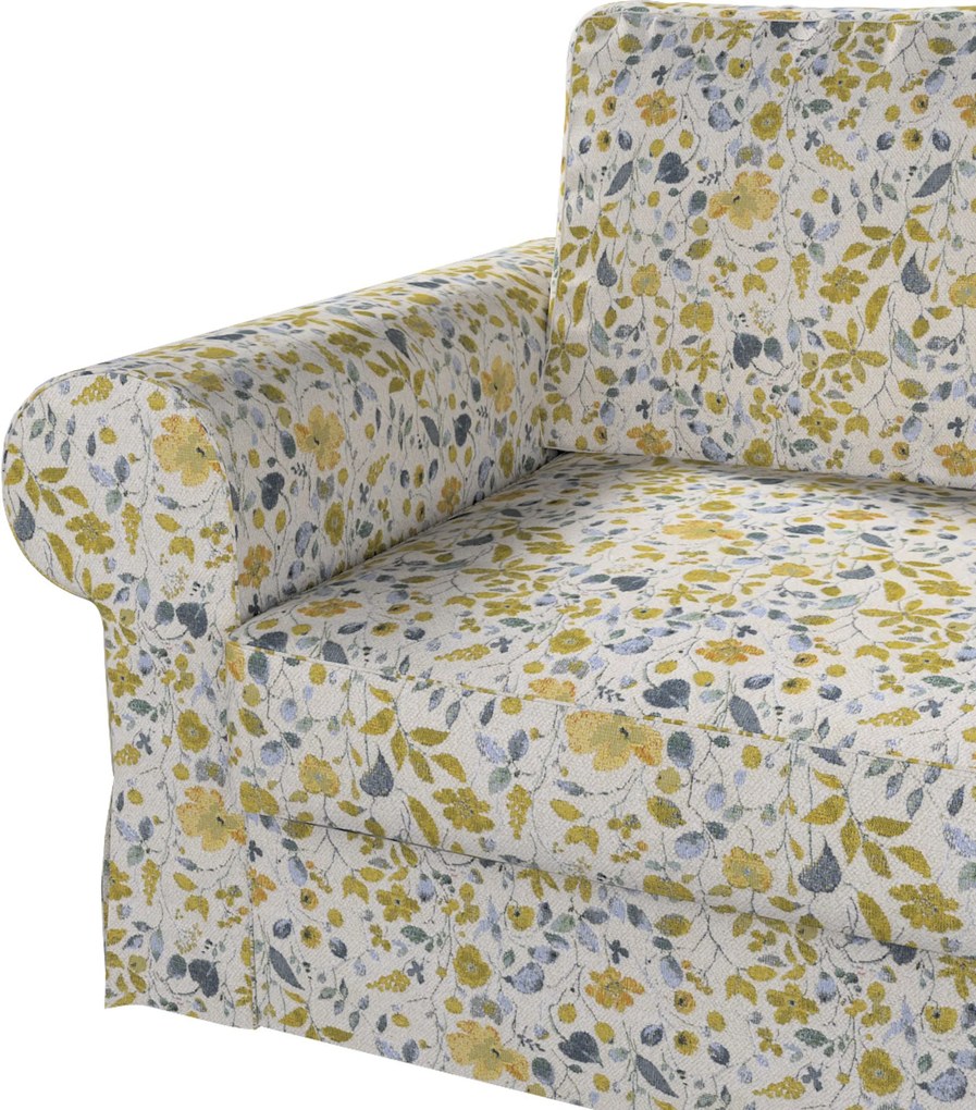 Potah na pohovku IKEA Backabro, 3-místná, rozkládací barva žlutá látka pletený vzor, vzorované