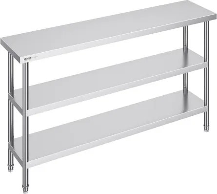 Nerezový stůl na přípravu jídla Komerční kuchyňský pracovní stůl 35,6 × 152,4 cm