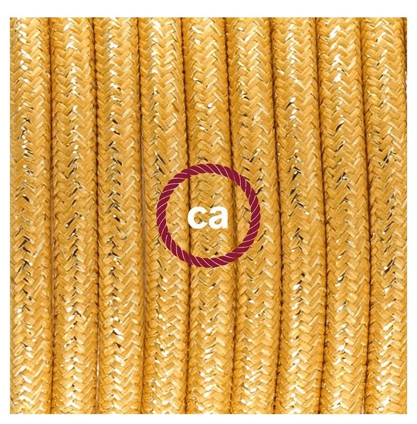creative cables Závěsné svítidlo pro stínidla s třpytivým zlatým textilním kabelem RL05 Velikost: 100 cm, Barva: Měď, Montáž: Udělej Si Sám Sada