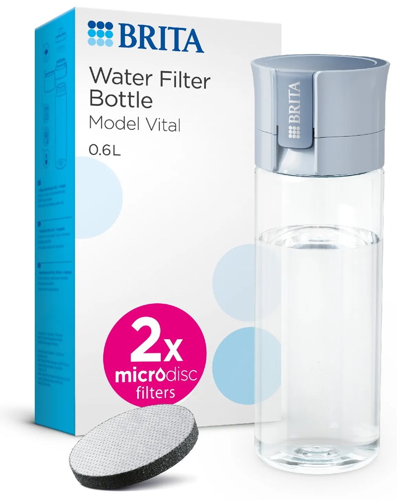 Brita BRITA Fill&Go Vital filtrační láhev na vodu 0,6l, + 2x microdisc, modrá, 2024 1052262