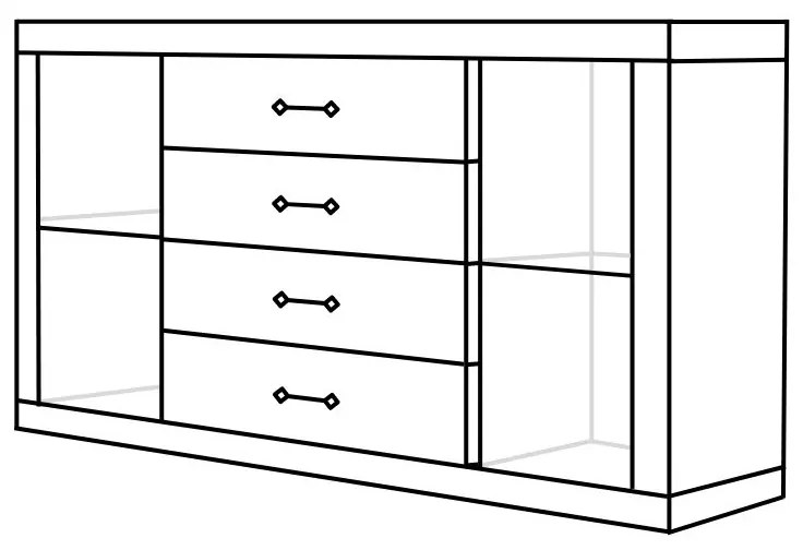Expedo Komoda KIKI 150, 150/85/40, bílá barva