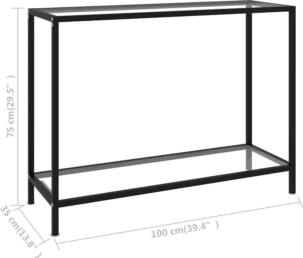 Konzolový stolek transparentní 100 x 35 x 75 cm tvrzené sklo 322835