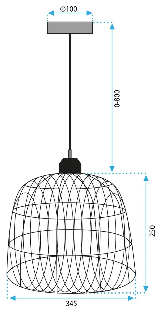 Toolight Boho, stropní svítidlo 35cm 1xE27 APP1351-1CP, OSW-05766
