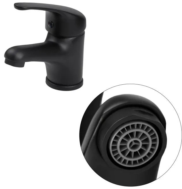 Erga Lati, umyvadlová baterie h-130, černá matná, ERG-YKA-BU.LATI24-BLK