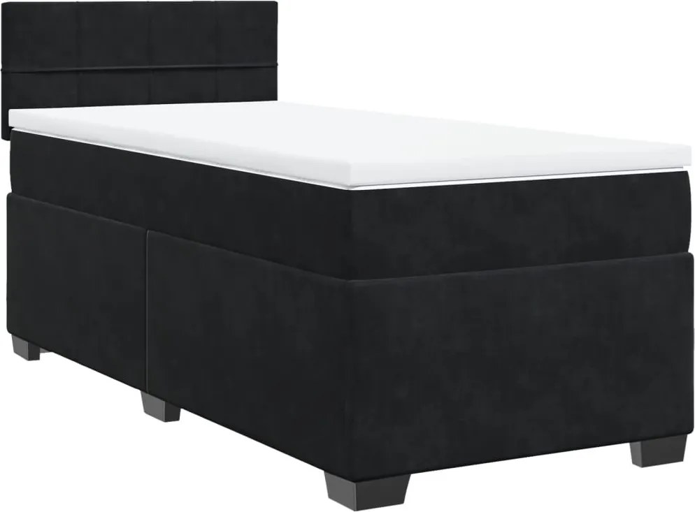 Box spring postel s matrací černá 90x190 cm samet 3288500