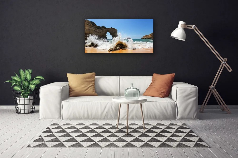 Obraz na plátně Pláž Moře Vlny Krajina 120x60 cm