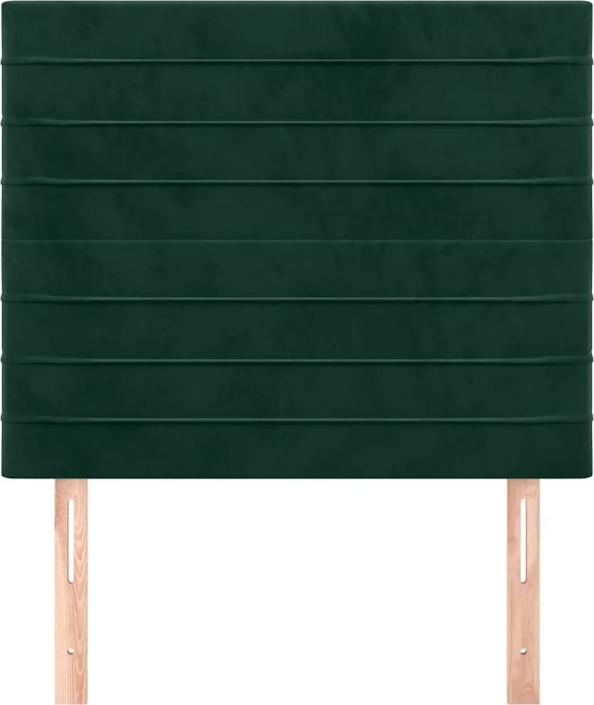Čelo postele tmavě zelené 90x5x118/128 cm sametové 3116511