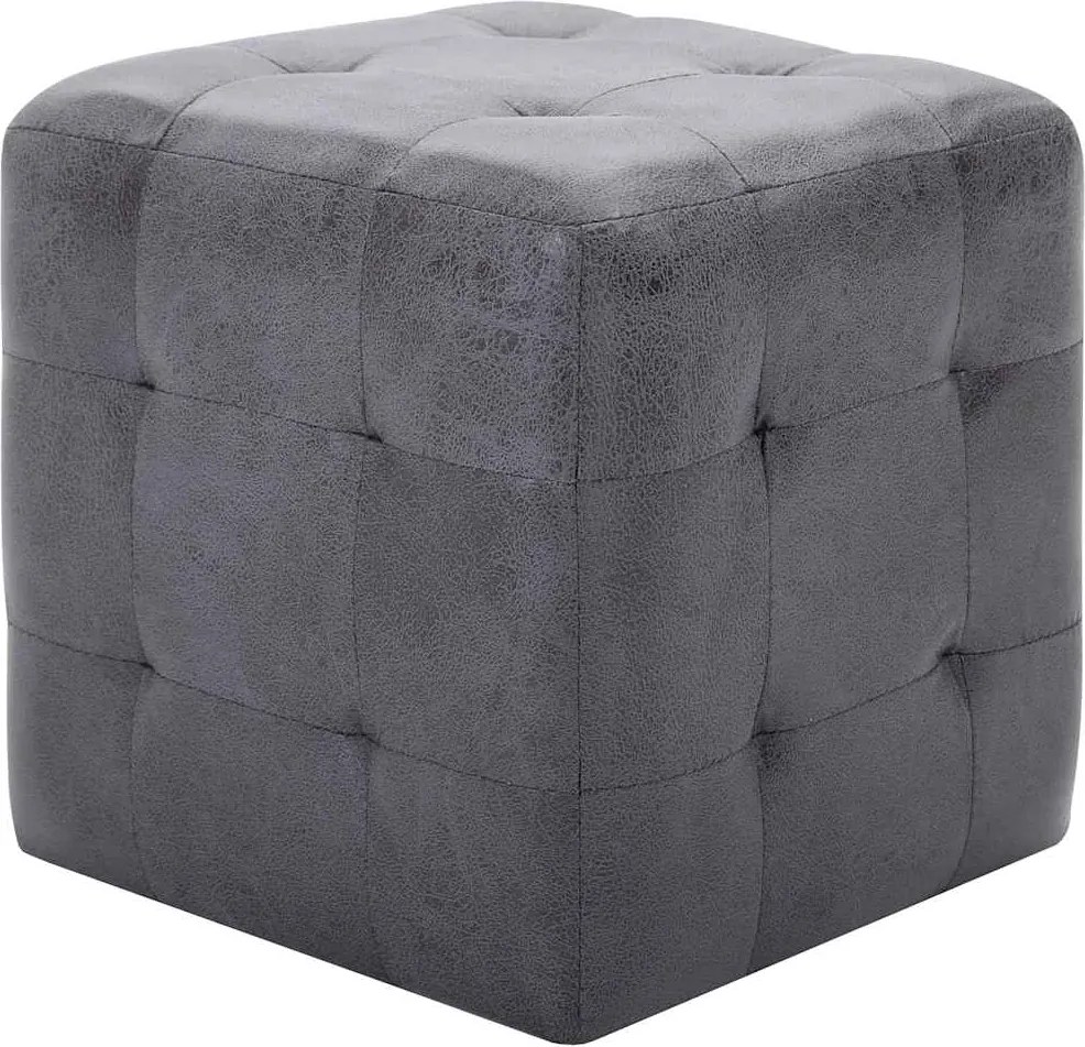 Taburety 2 ks šedé 30 x 30 x 30 cm umělá broušená kůže 278383