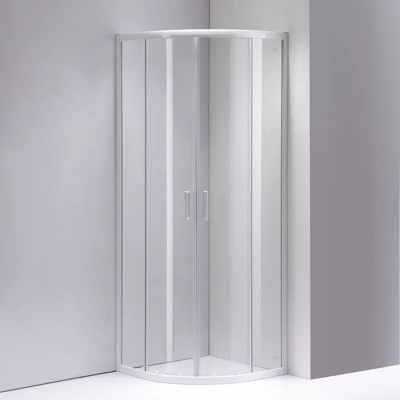 BPS-koupelny Čtvrtkruhový sprchový kout HYD-RK94A 80x80 cm bílá/transparent + vanička HYD-RSV-SXL01A bílá