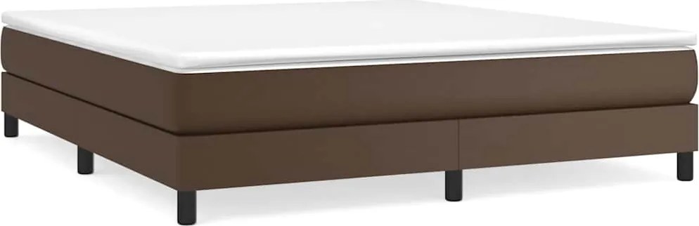 Rám postele s boxspringem hnědá 180 x 200 cm umělá kůže 3120715