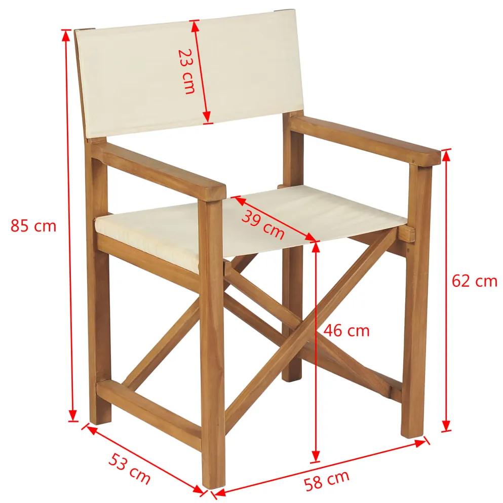 Skládací režisérská židle masivní teakové dřevo,  43801