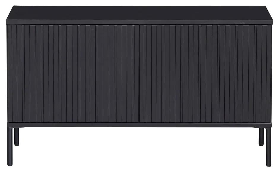 Černý TV stolek z borovicového dřeva 100x56 cm Gravure – WOOOD