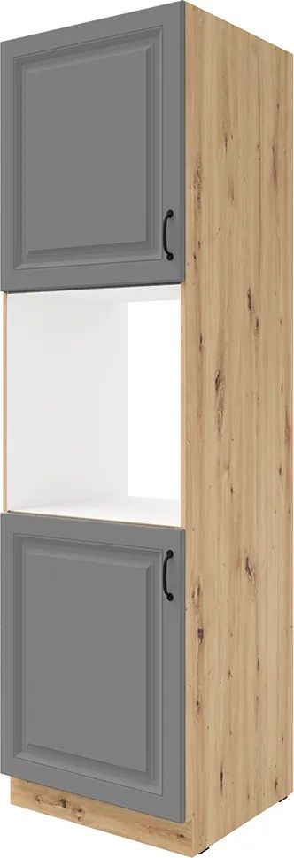 STILO ad | vysoká skříňka 60 DP-210 2F na vestavnou troubu | 60 cm | UNI dvířka | artisan/šedá
