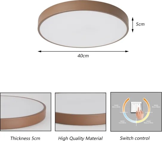 Brilagi - LED Stropní svítidlo POOL LED/48W/230V 3000/4000/6000K 40 cm hnědá