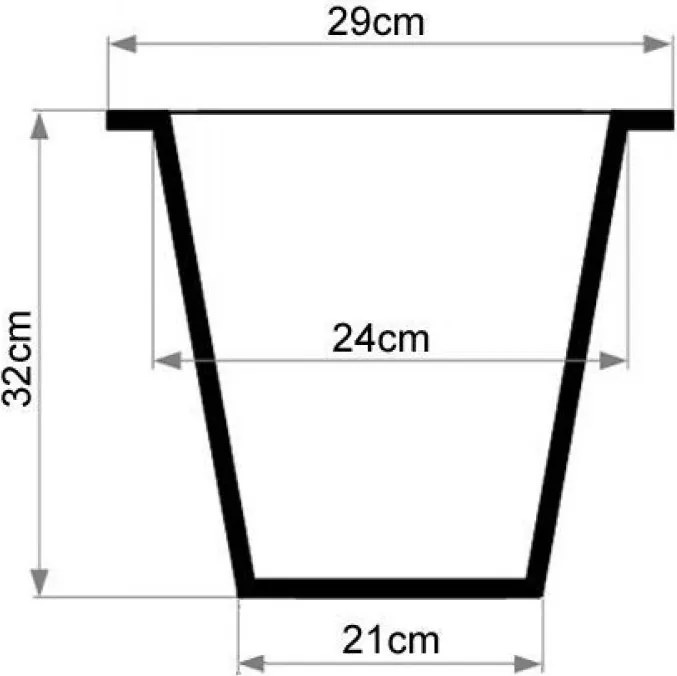 2-set hranatých plastových vložek se samozavlažovacím setem, 32*29*29 cm, černý