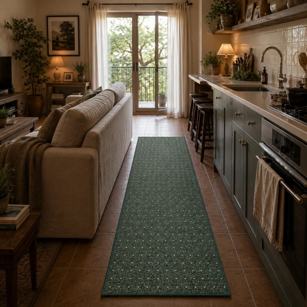 Condor Carpets, Běhoun na míru Udinese zelený, šíře 100 cm, zelená, chodba / předsíň