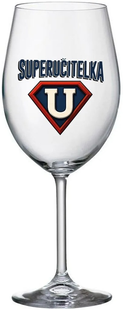 SUPERUČITELKA (ZNAK) - čirá sklenice na víno 350 ml