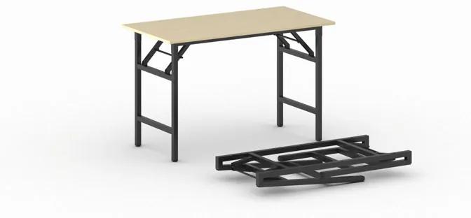 Konferenční stůl FAST READY s černou podnoží 1200 x 600 x 750 mm, šedá